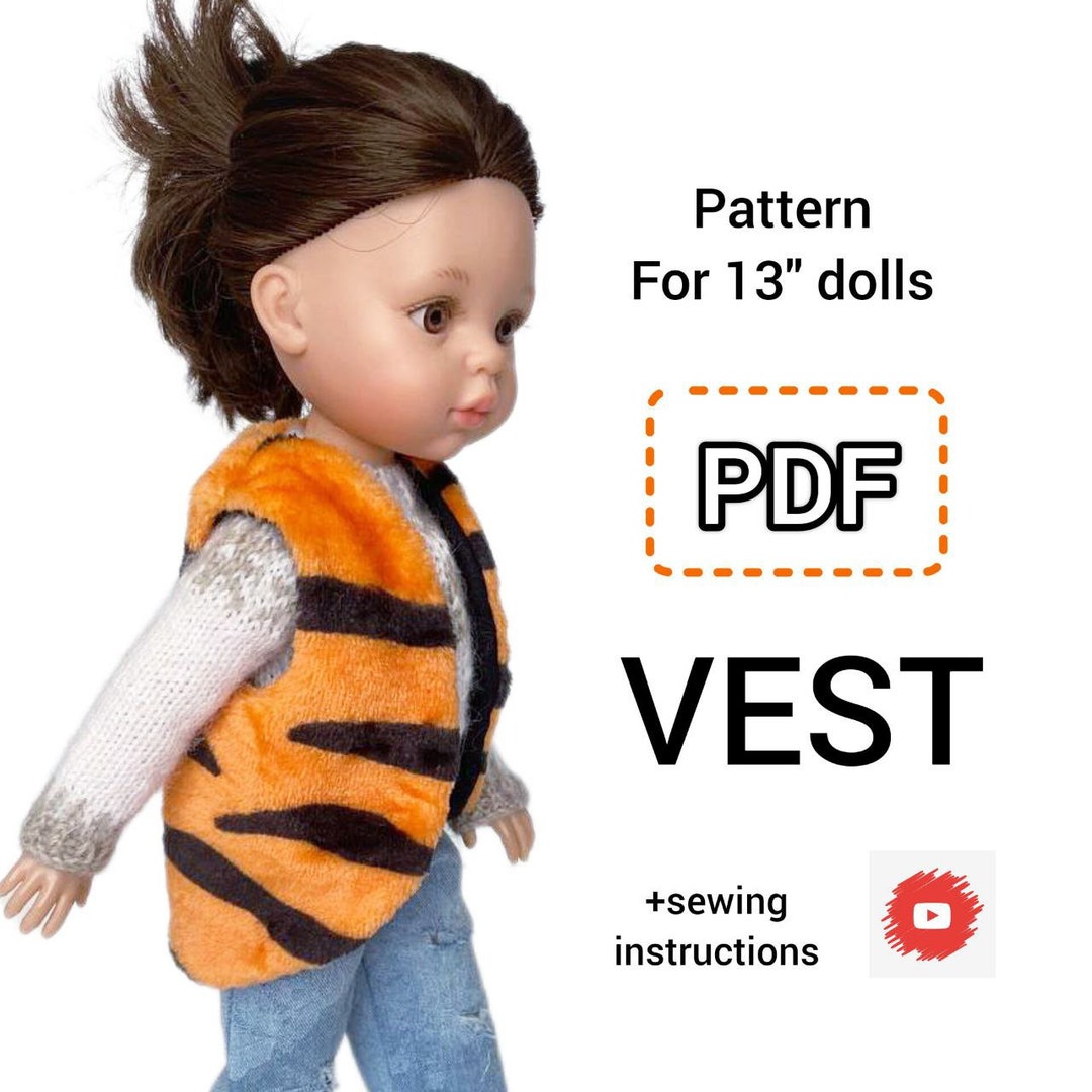 PDF Pattern, Fur Vest for a 12-13 Inch Doll, for Paola Reina, Winter ...