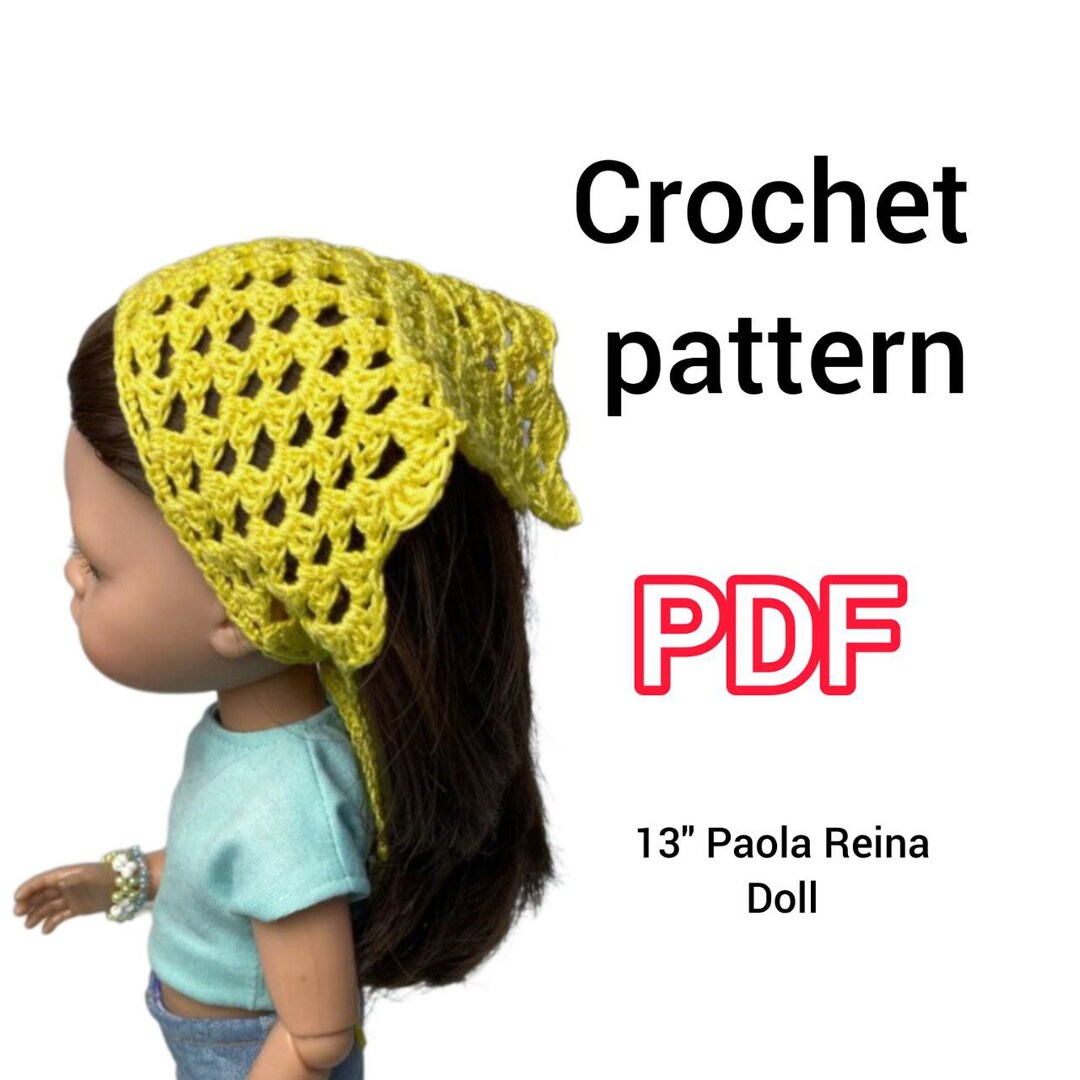 Bandana PDF, Crochet Chart, Crochet Bandana Pattern, Paola Reina, 13-14 ...