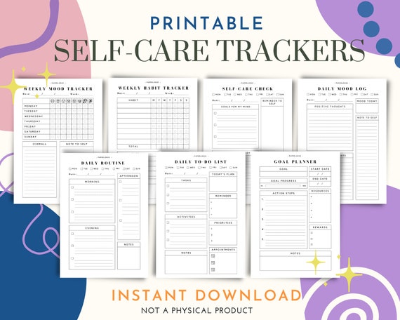 Self Care Printable Journal Set Self Care Journal Daily To Etsy