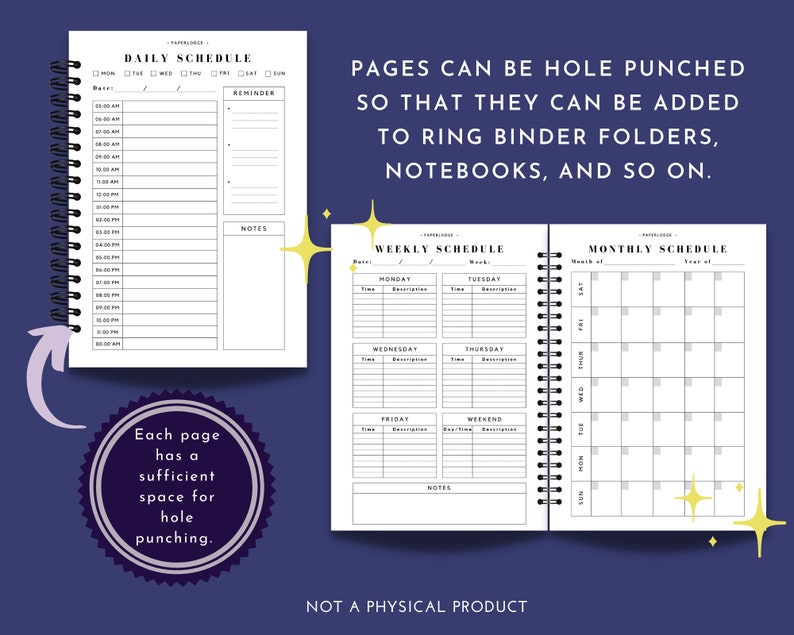 Schedule Tracker Printable Set Weekly Schedule Daily - Etsy