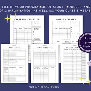 Student Planner Printable Set - Academic Planner A4, College Student ...