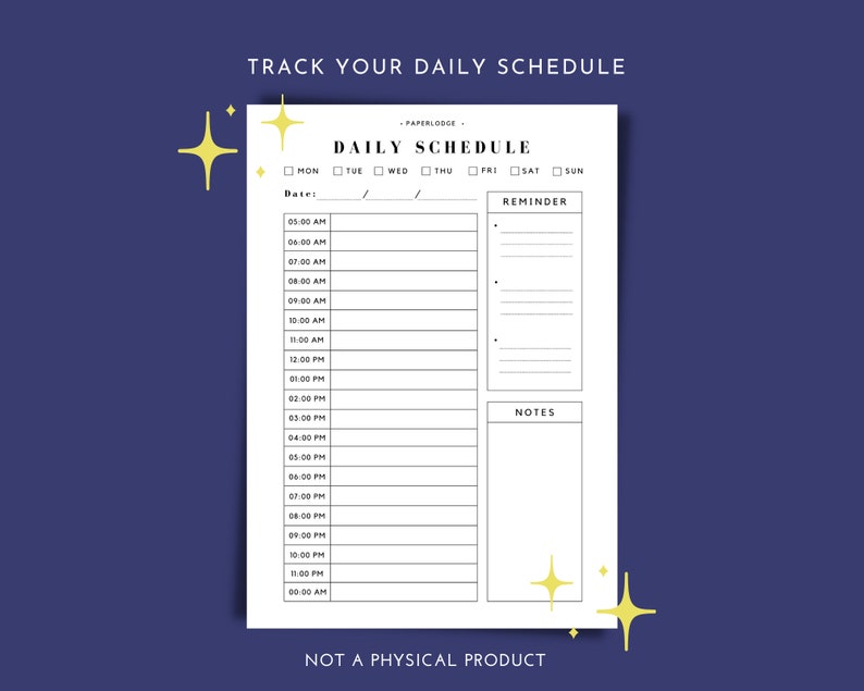 Schedule Tracker Printable Set - Weekly Schedule, Daily Schedule ...