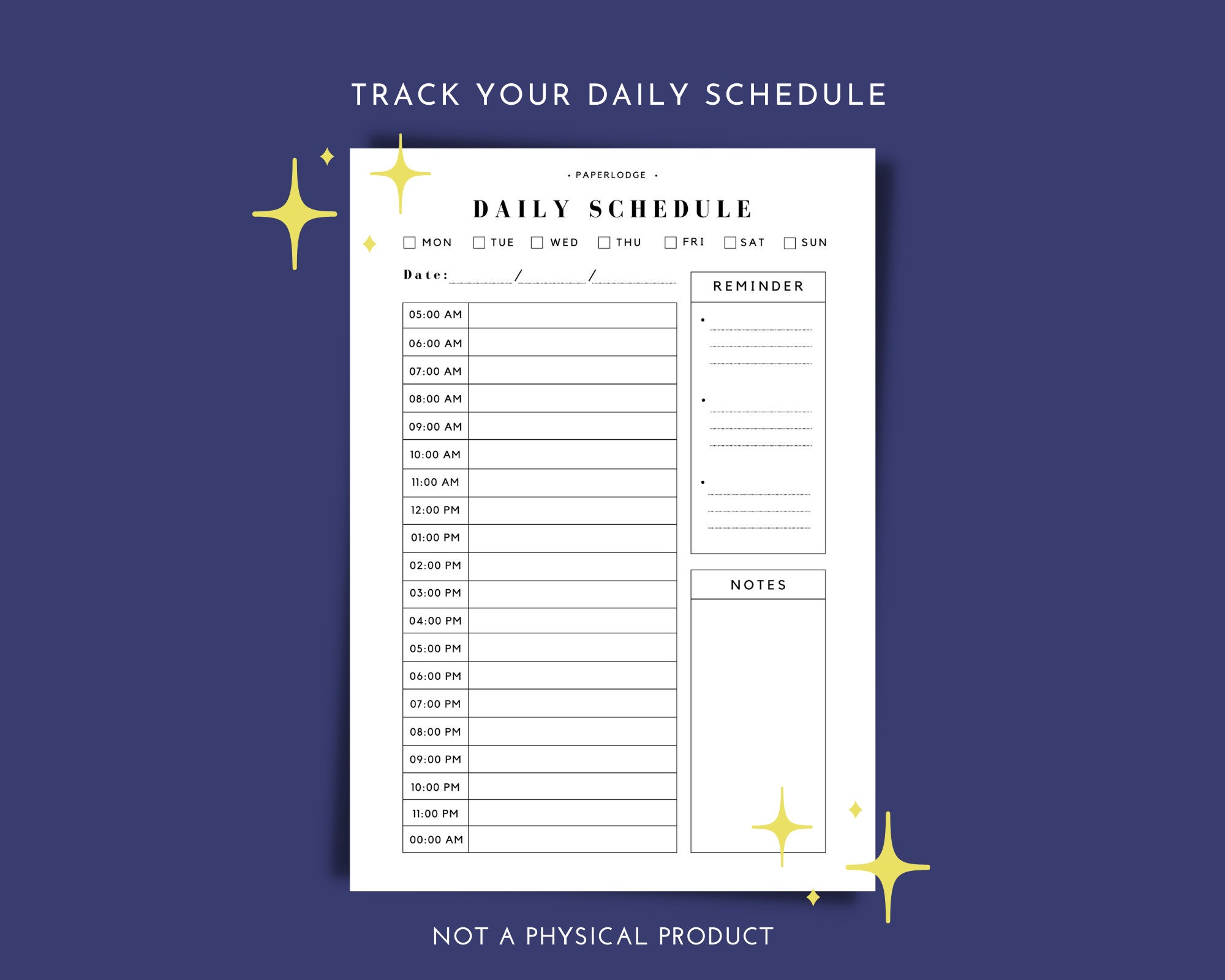 Schedule Tracker Printable Set Weekly Schedule, Daily Schedule ...
