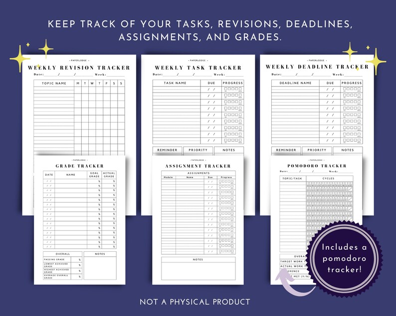 Student Planner Printable Set - Academic Planner A4, College Student ...