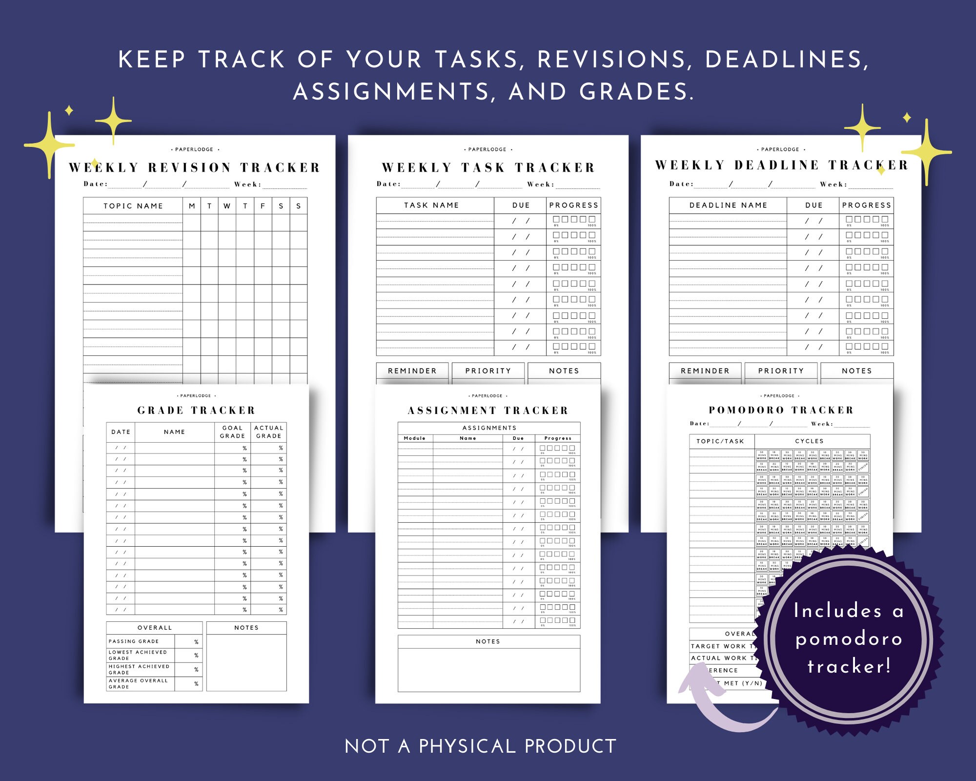 Student Planner Printable Set - Academic Planner A4, College Student ...