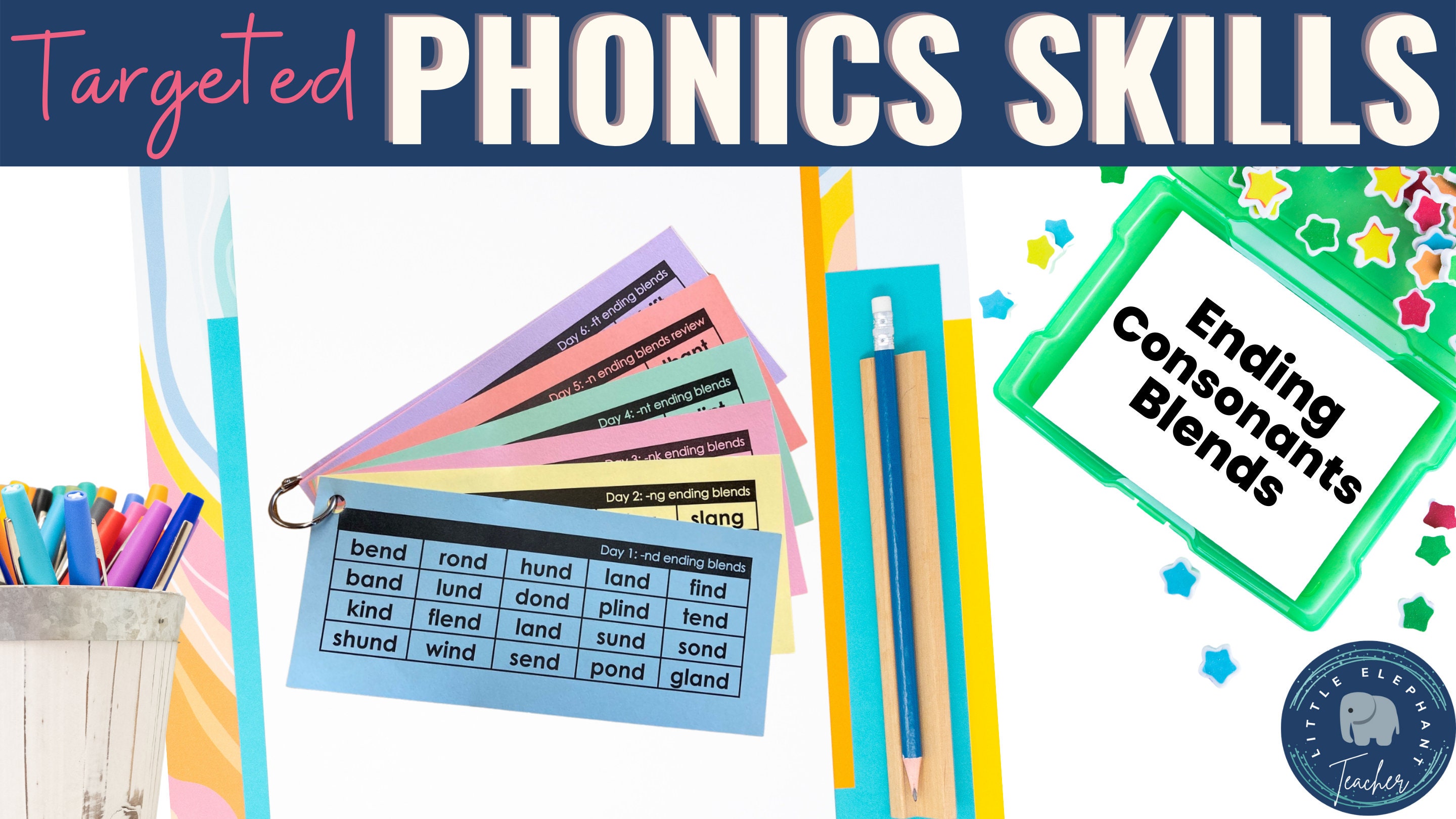 Phonics Word Cards Ending Blend - Phonics Printable - Phonics Word ...