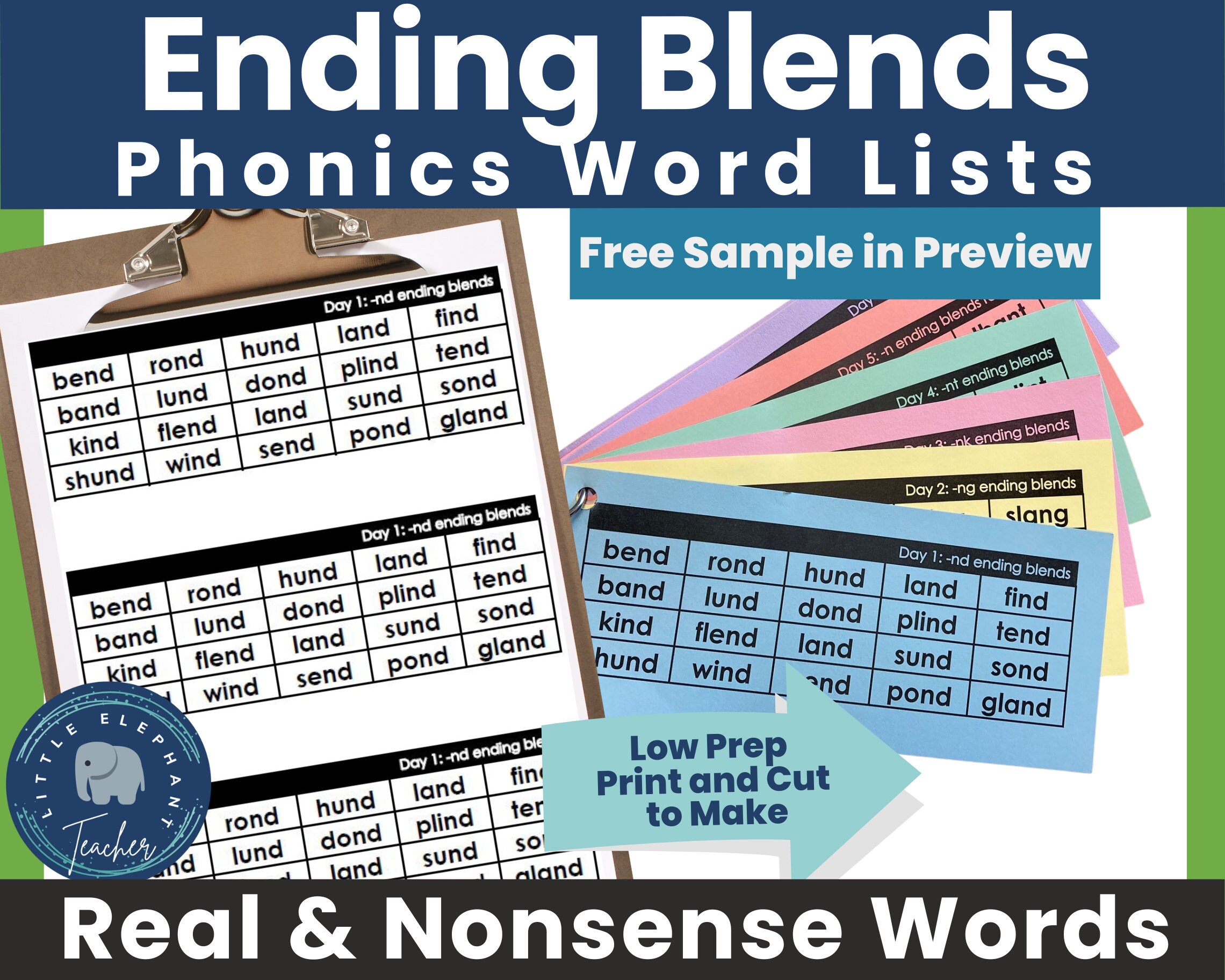 Phonics Word Cards Ending Blend Phonics Printable Phonics Word Lists ...