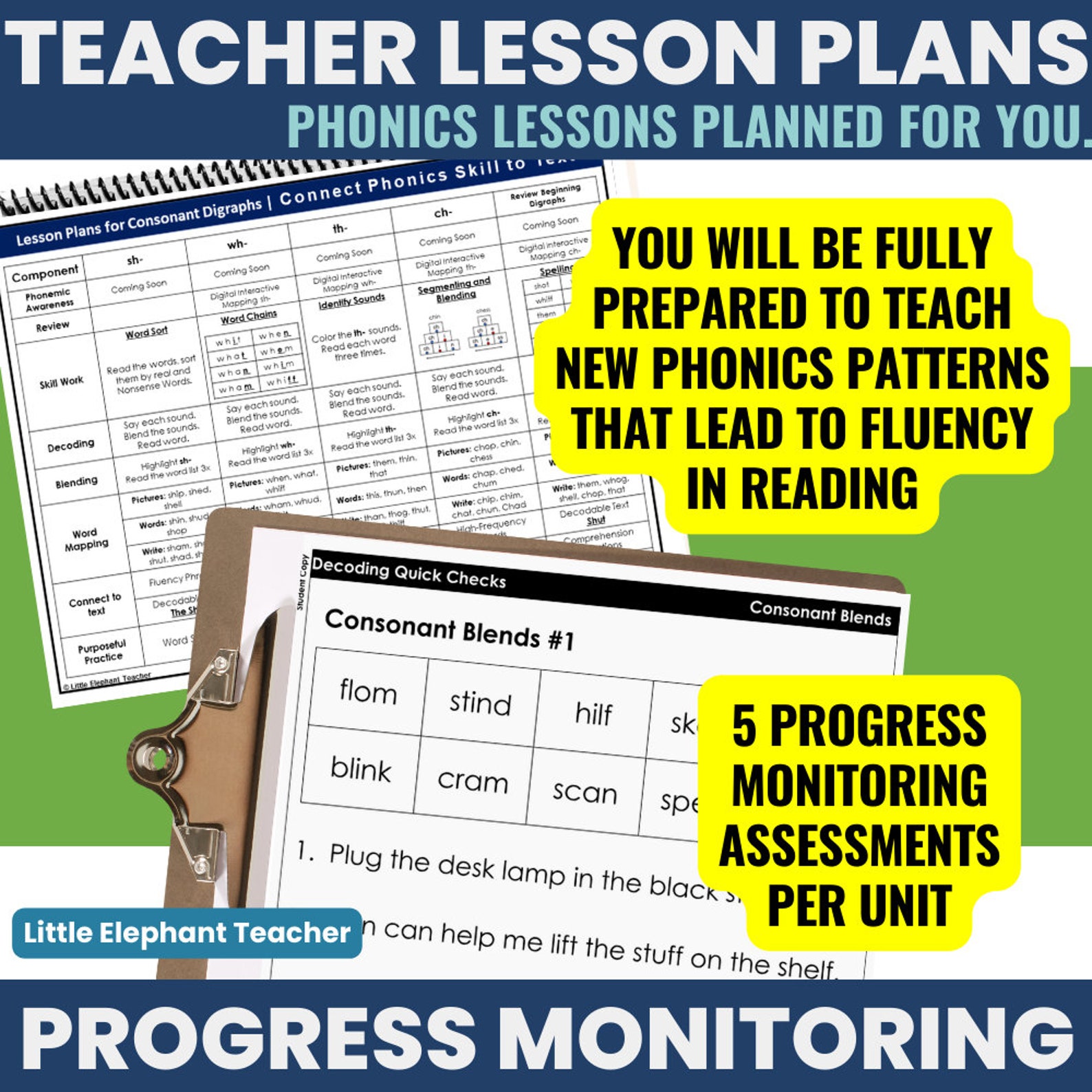 Teacher Curriculum - Ending Consonant Blends Phonics Printable ...