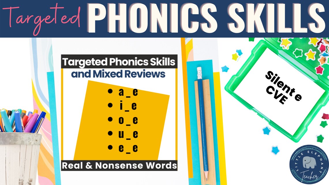 Magic E Long Vowel Words - Phonics Printable Cards - Phonics Word Lists ...