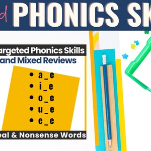 Magic E Long Vowel Words - Phonics Printable Cards - Phonics Word Lists ...