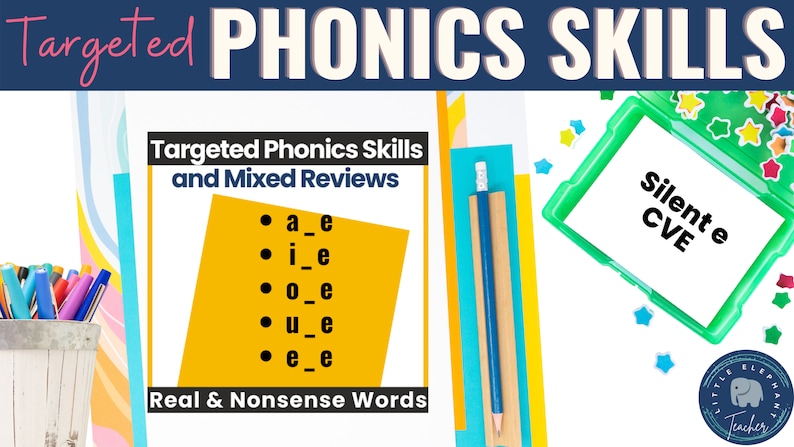 Magic E Long Vowel Words - Phonics Printable Cards - Phonics Word Lists ...