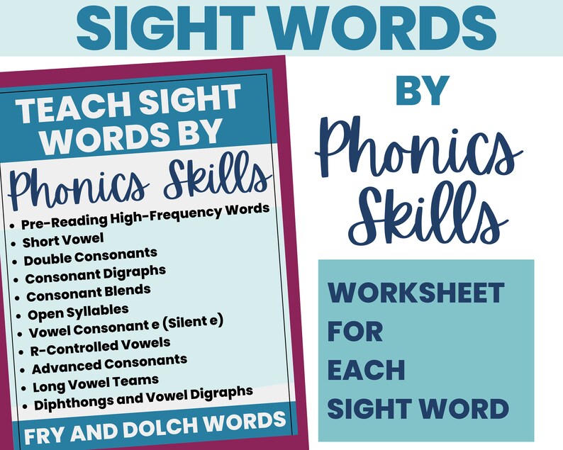 Consonant Blends Sight Word Worksheets & Practice | Science of Reading ...