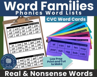 Phonics Digraph Word Lists Phonics Printable Cards Phonics Word Lists ...