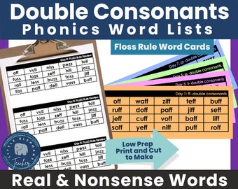 Phonics Digraph Word Lists Phonics Printable Cards Phonics Word Lists Real and Nonsense Words ...