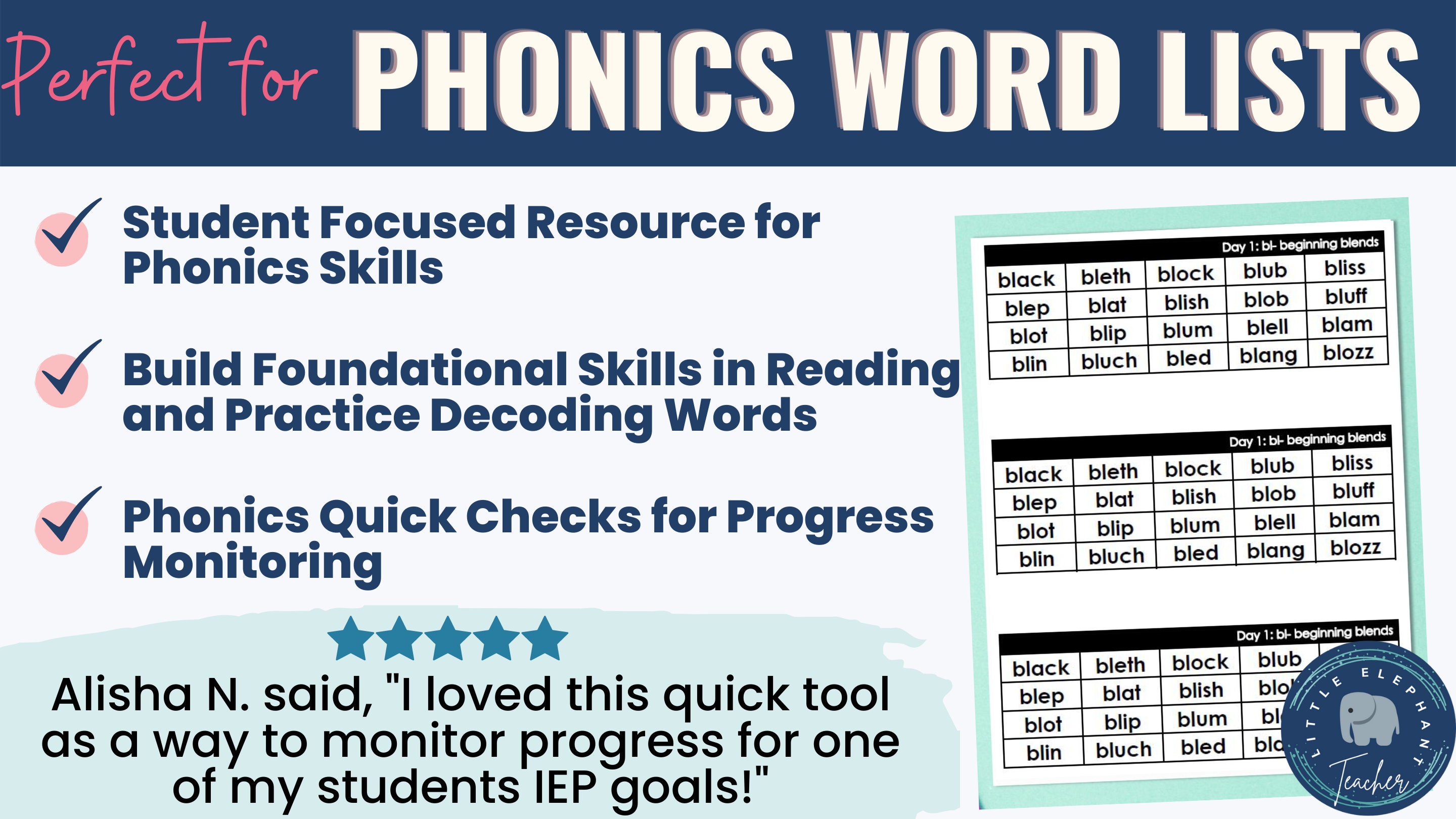 Beginning Blend Word Lists Phonics Printable Cards Phonics Word Lists ...