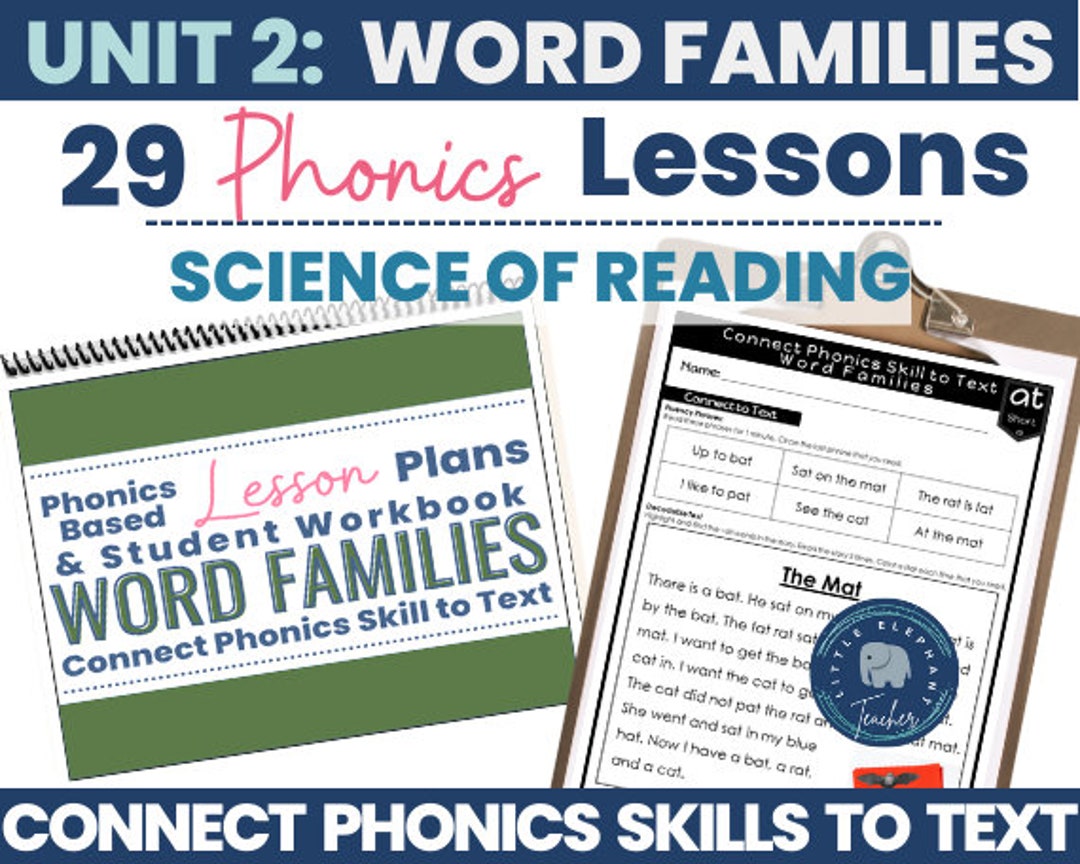 Reading Curriculum - Word Families Short Vowel CVC Words Phonics ...