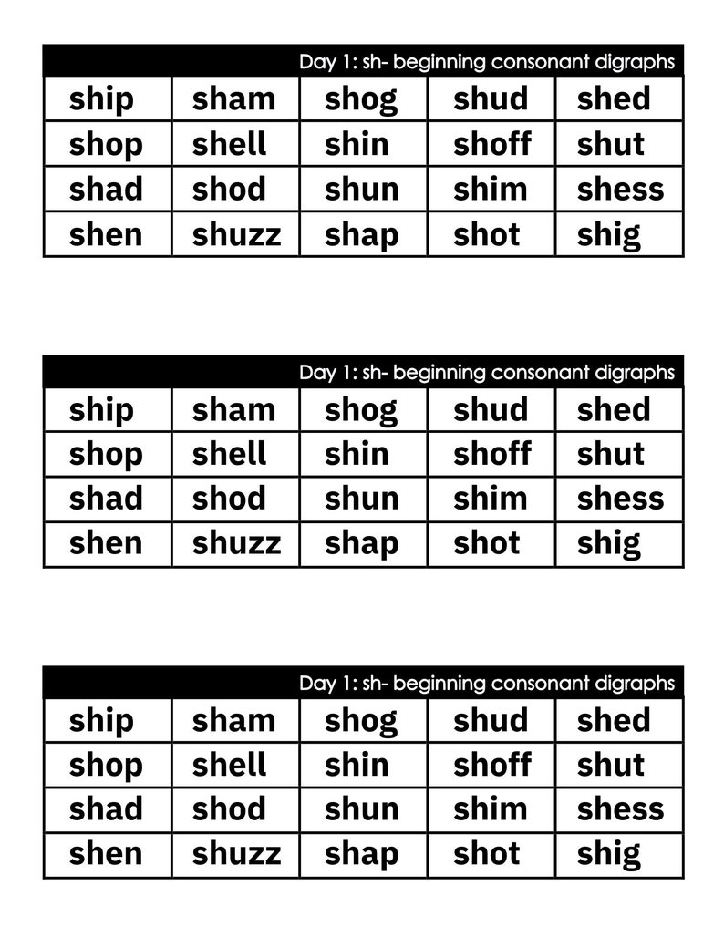 Phonics Printable Word Cards | Homeschool Printables | Word Lists With ...