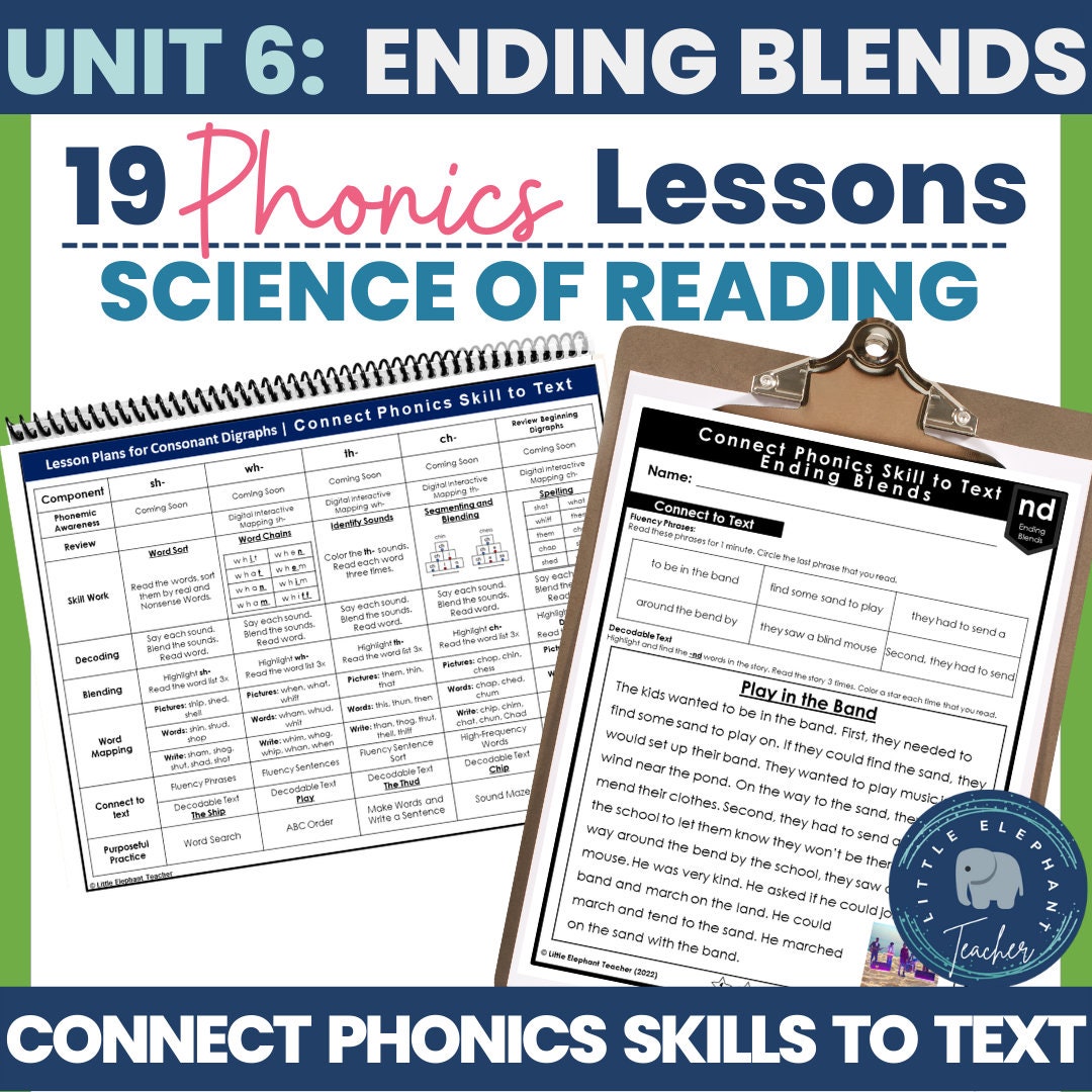 Teacher Curriculum Ending Consonant Blends Phonics Printable Worksheets ...
