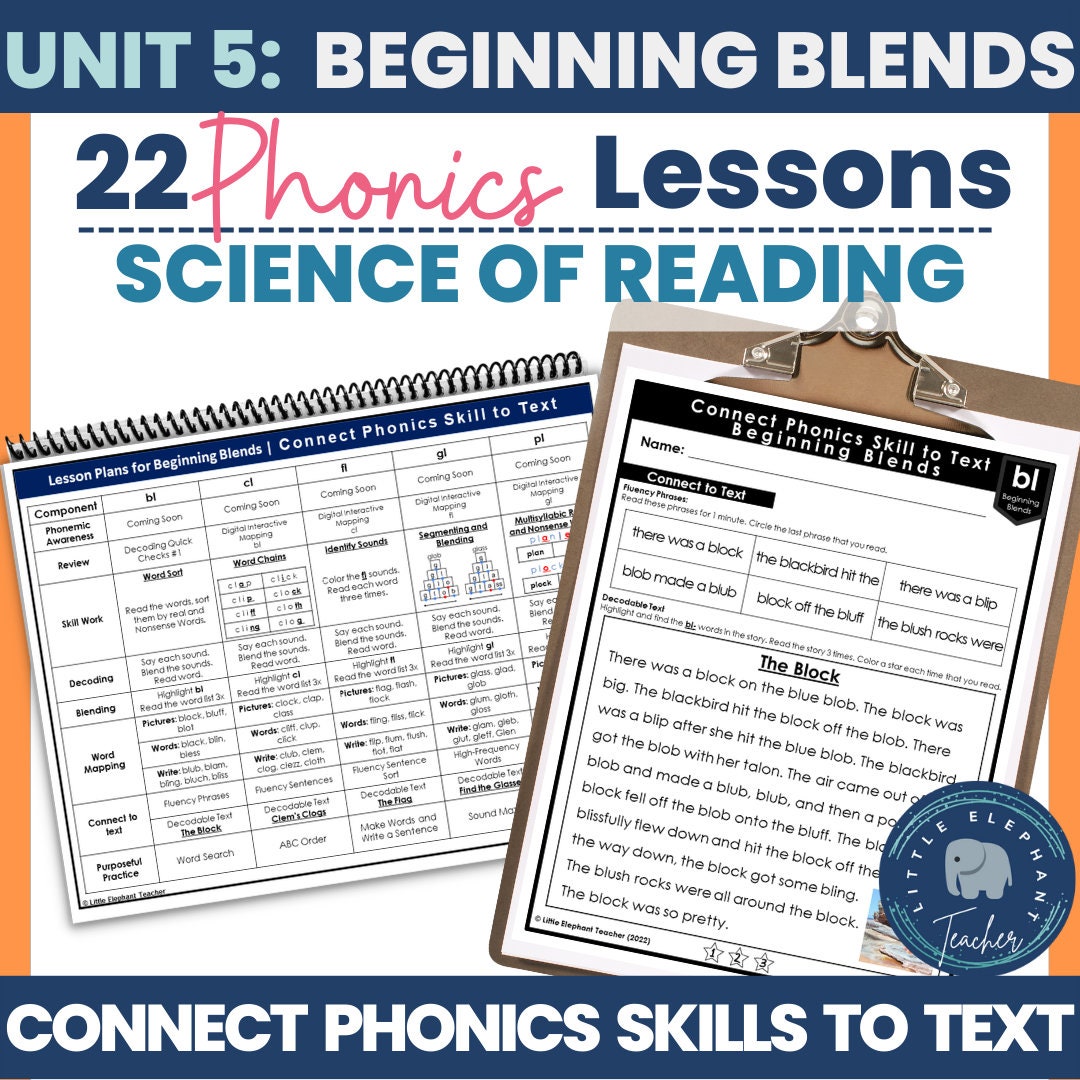 Teacher Curriculum - Beginning Consonant Blends Phonics Printable ...