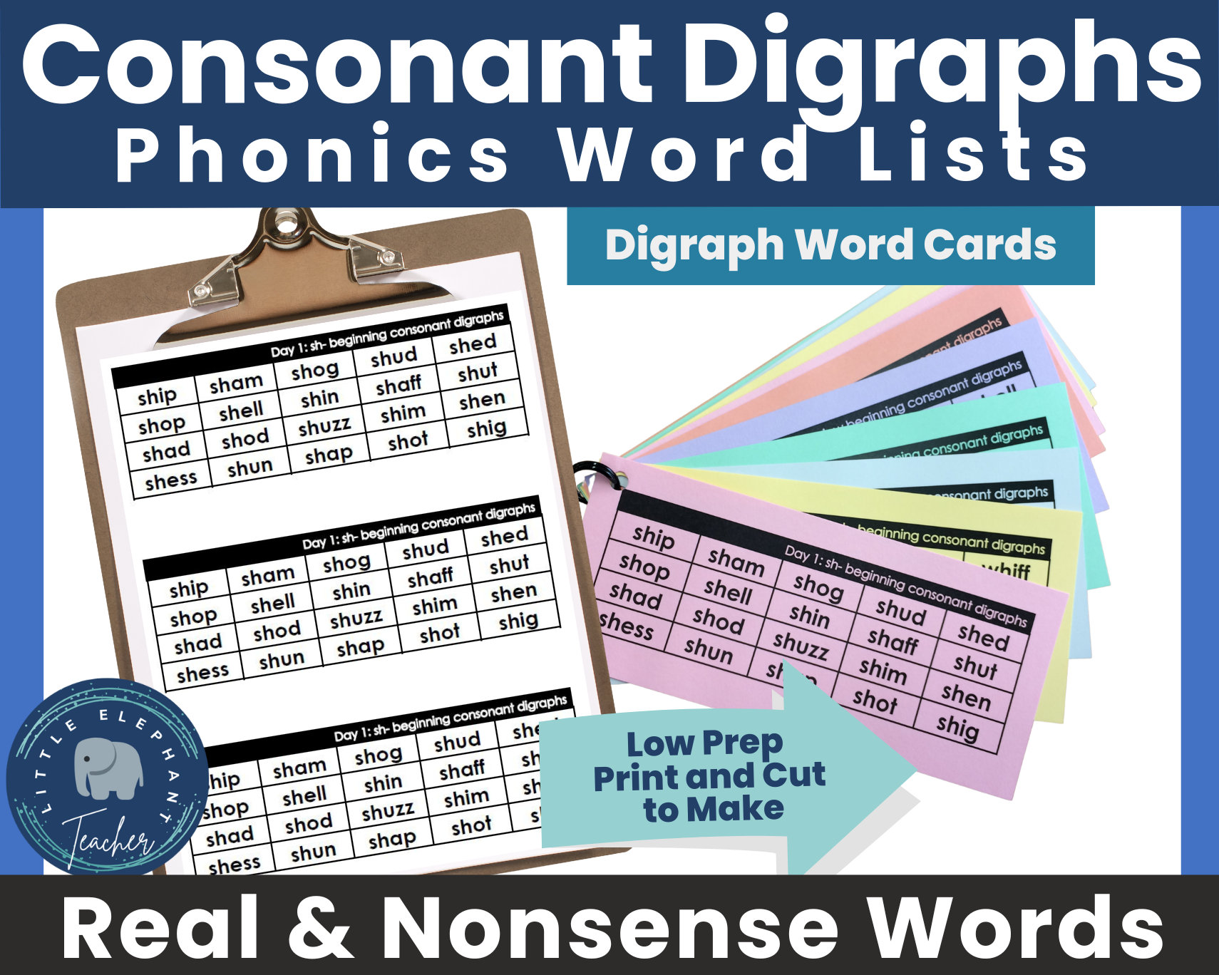 Phonics Digraph Word Lists Phonics Printable Cards Phonics Word Lists ...