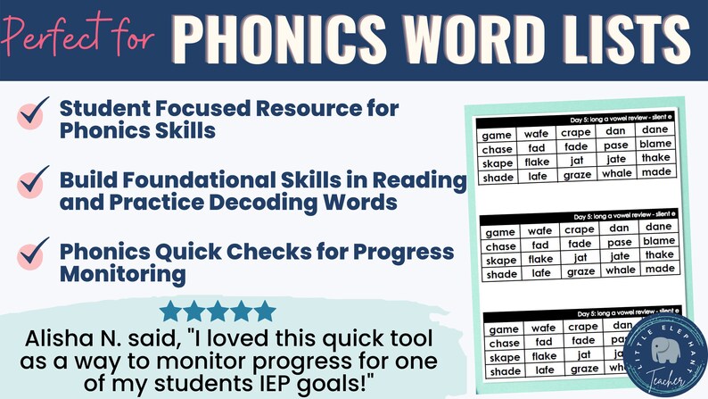 Magic E Long Vowel Words - Phonics Printable Cards - Phonics Word Lists ...