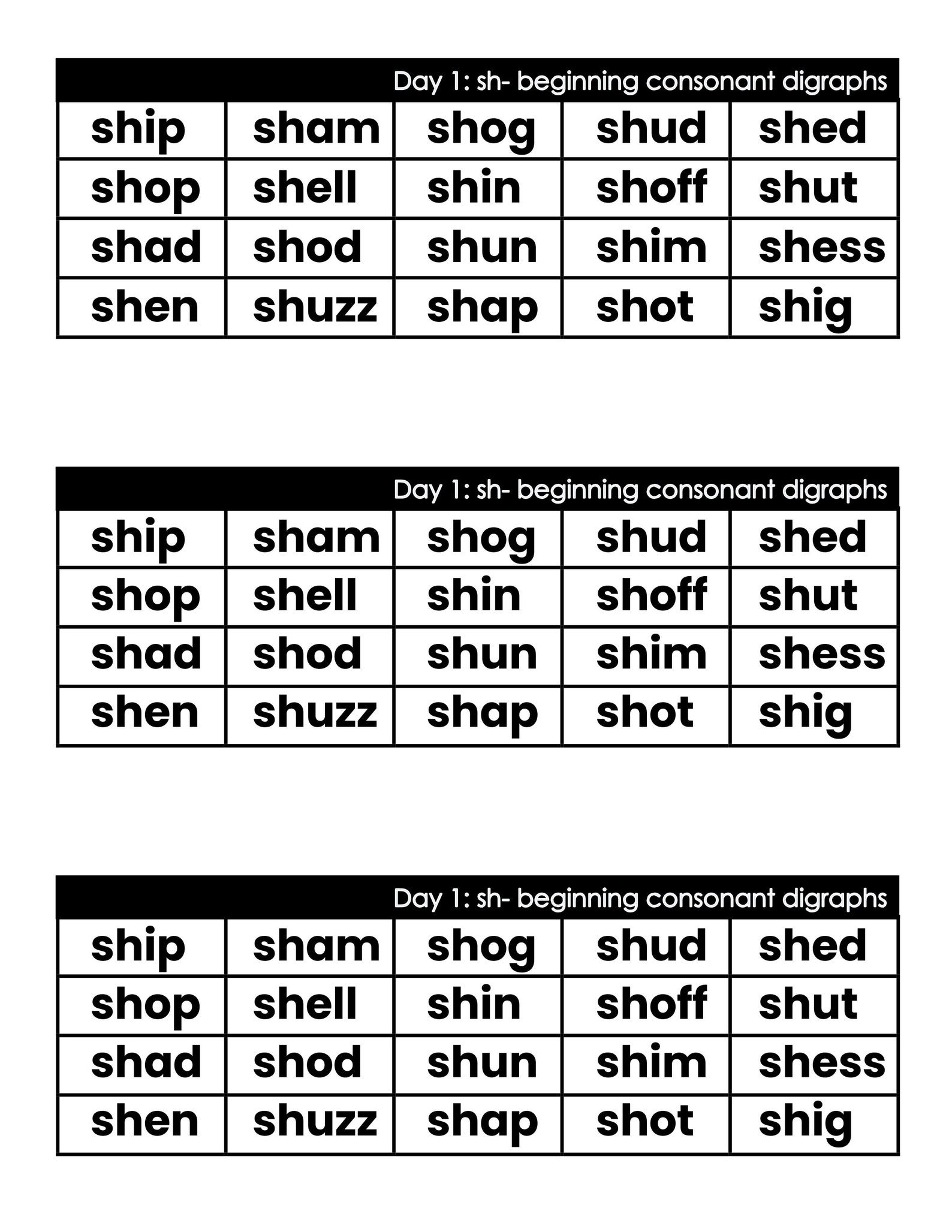 Magic E Long Vowel Words - Phonics Printable Cards - Phonics Word Lists ...