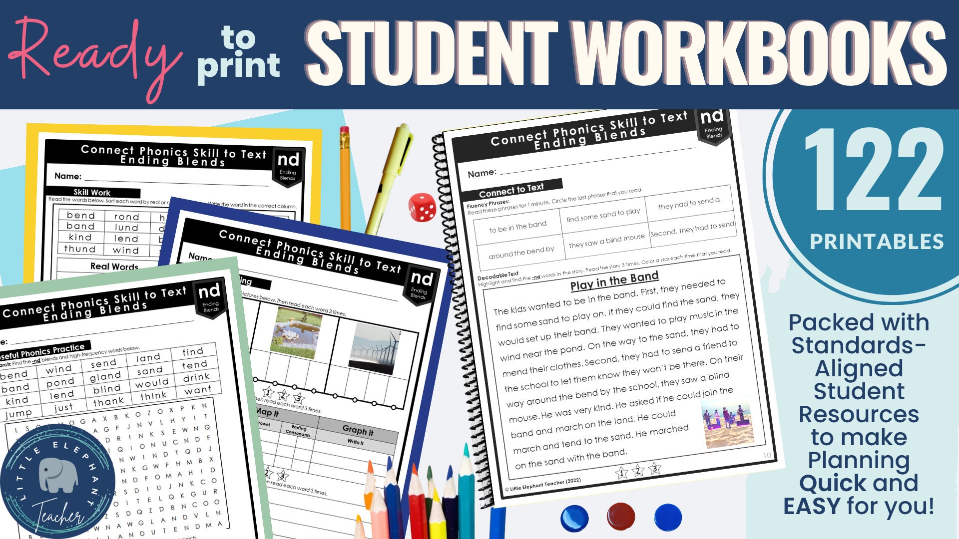 Teacher Curriculum - Ending Consonant Blends Phonics Printable ...