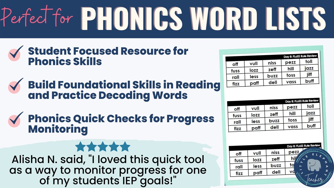 Phonics Printable Cards - Floss Rule Double Consonants Phonics Word ...