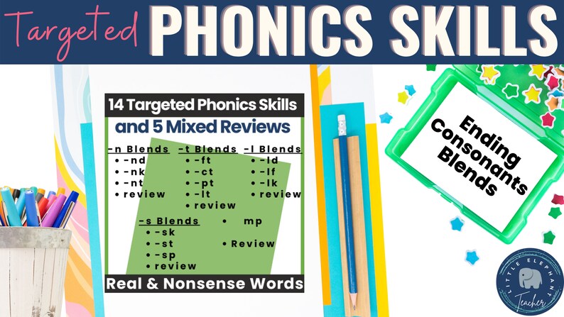 Phonics Word Cards Ending Blend - Phonics Printable - Phonics Word Lists Real and Nonsense Words ...
