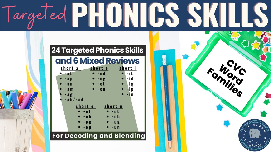 CVC Word Lists - Phonics Printable Cards - Phonics Word Lists Word ...