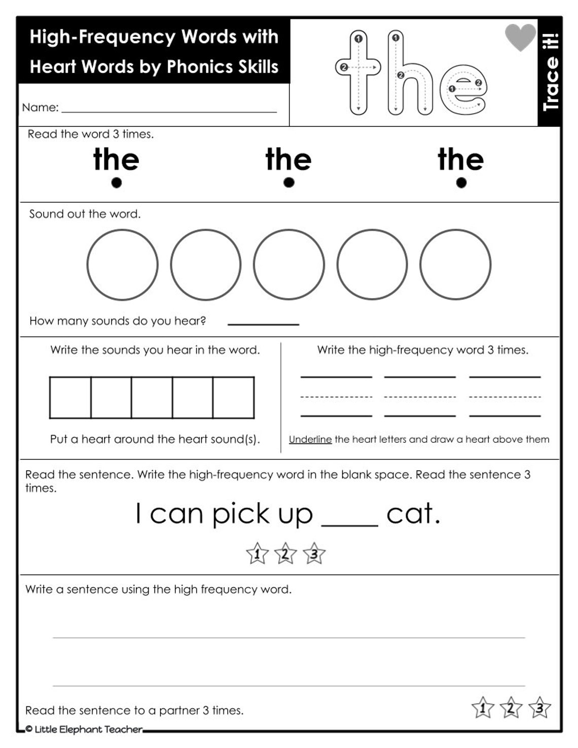 CVC Words Sight Word Worksheets and Practice Science of - Etsy