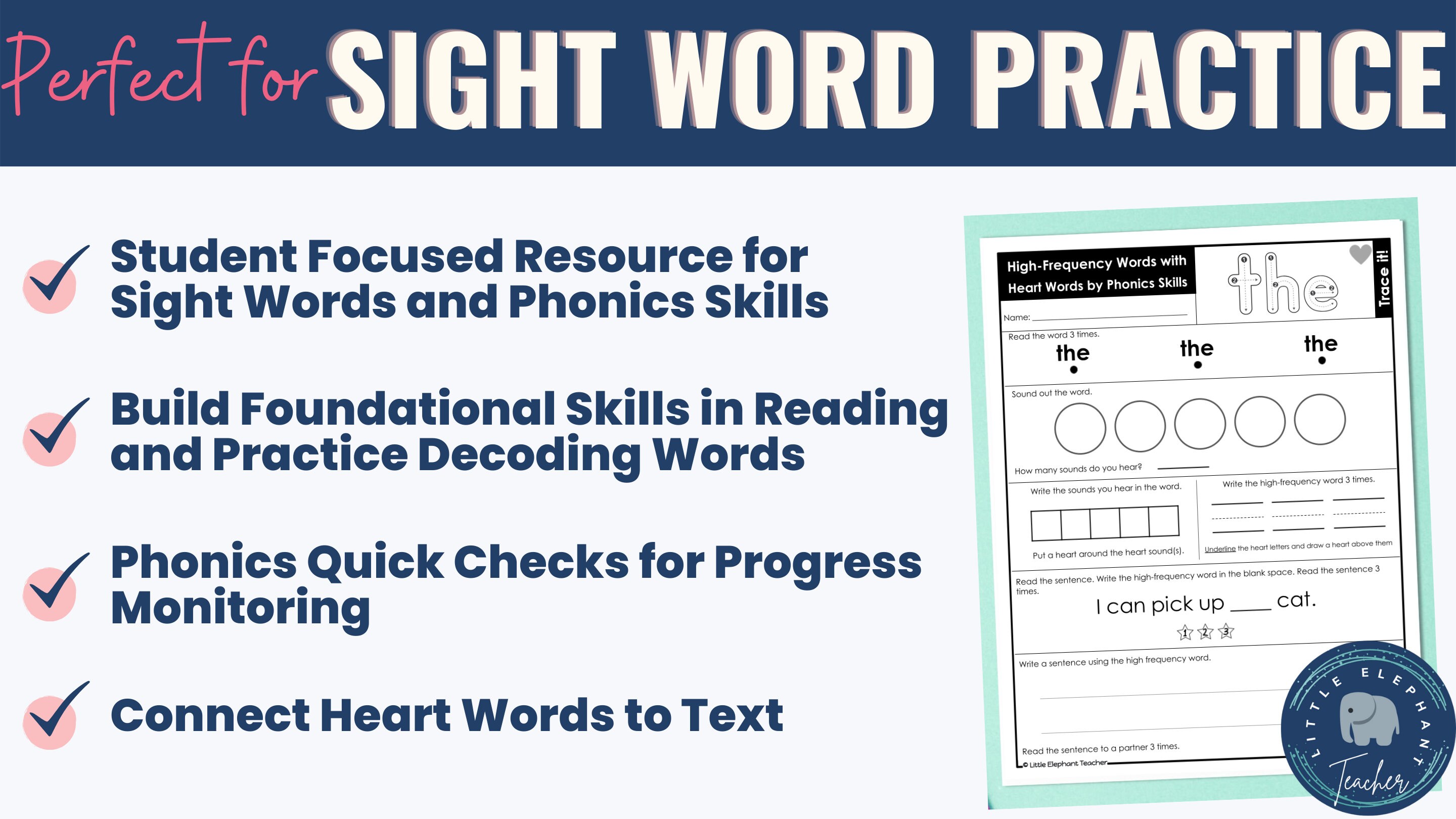 Digraphs Sight Word Worksheets and Practice | Science of Reading Heart ...