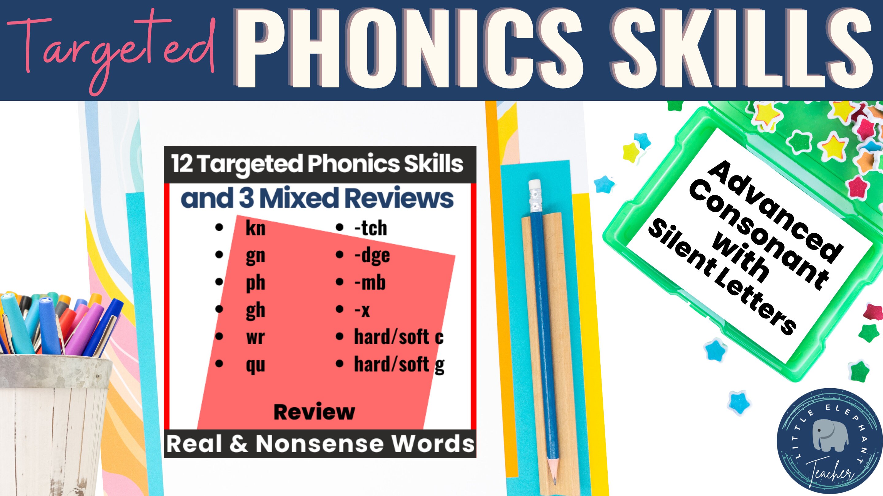 Phonics Word Lists Phonics Printable Cards for Real and Nonsense Words ...