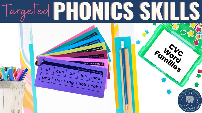 CVC Word Lists - Phonics Printable Cards - Phonics Word Lists Word ...