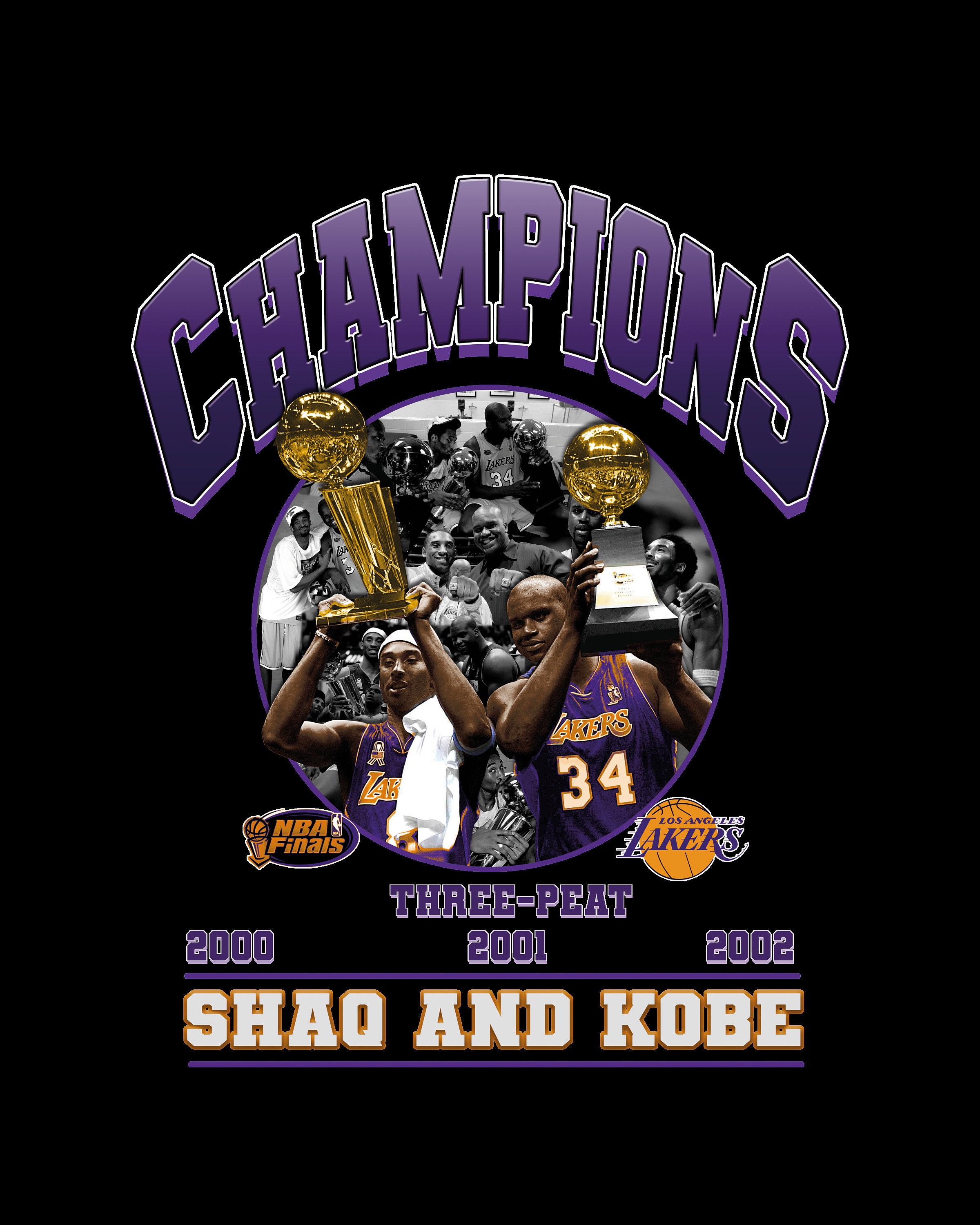 Ready to Print Png File.kobe Bryant Shaquille O Neal Basketball Bootleg ...