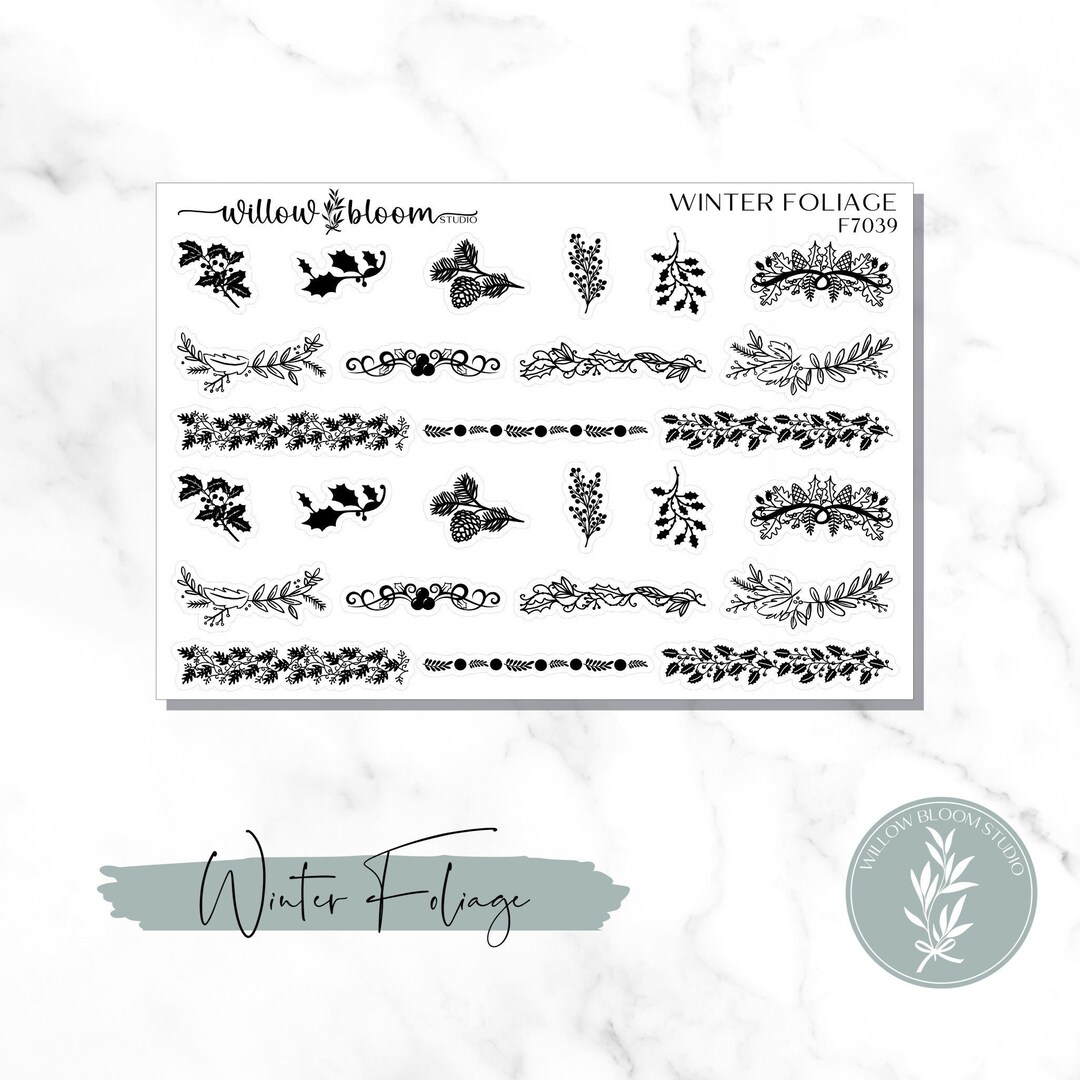 Winter Foliage Planner Stickers Foil Planner Stickers - Etsy