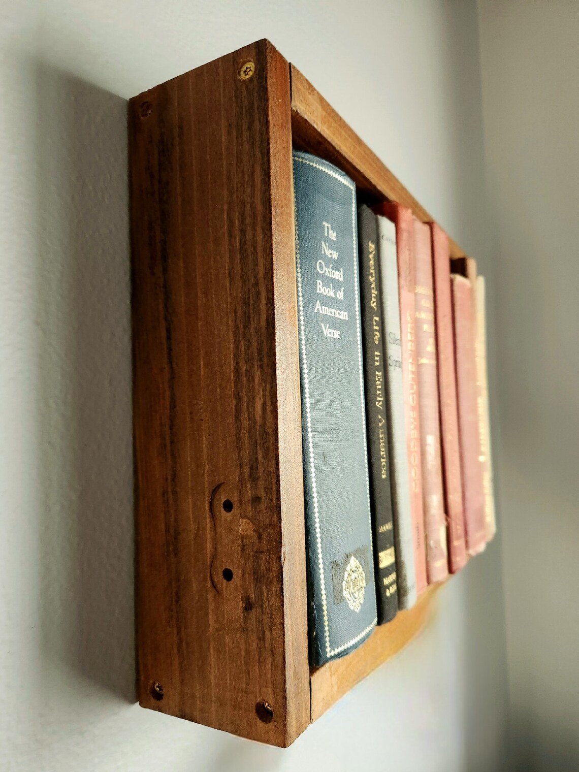 Repurposed, Wall Hanging, Floating Bookshelf With Vintage Books ...