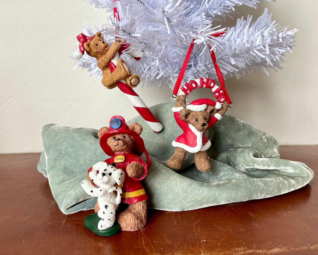 Vintage Kurt Adler Fireman Santa Bears Holly Bearies Santa Bears ...