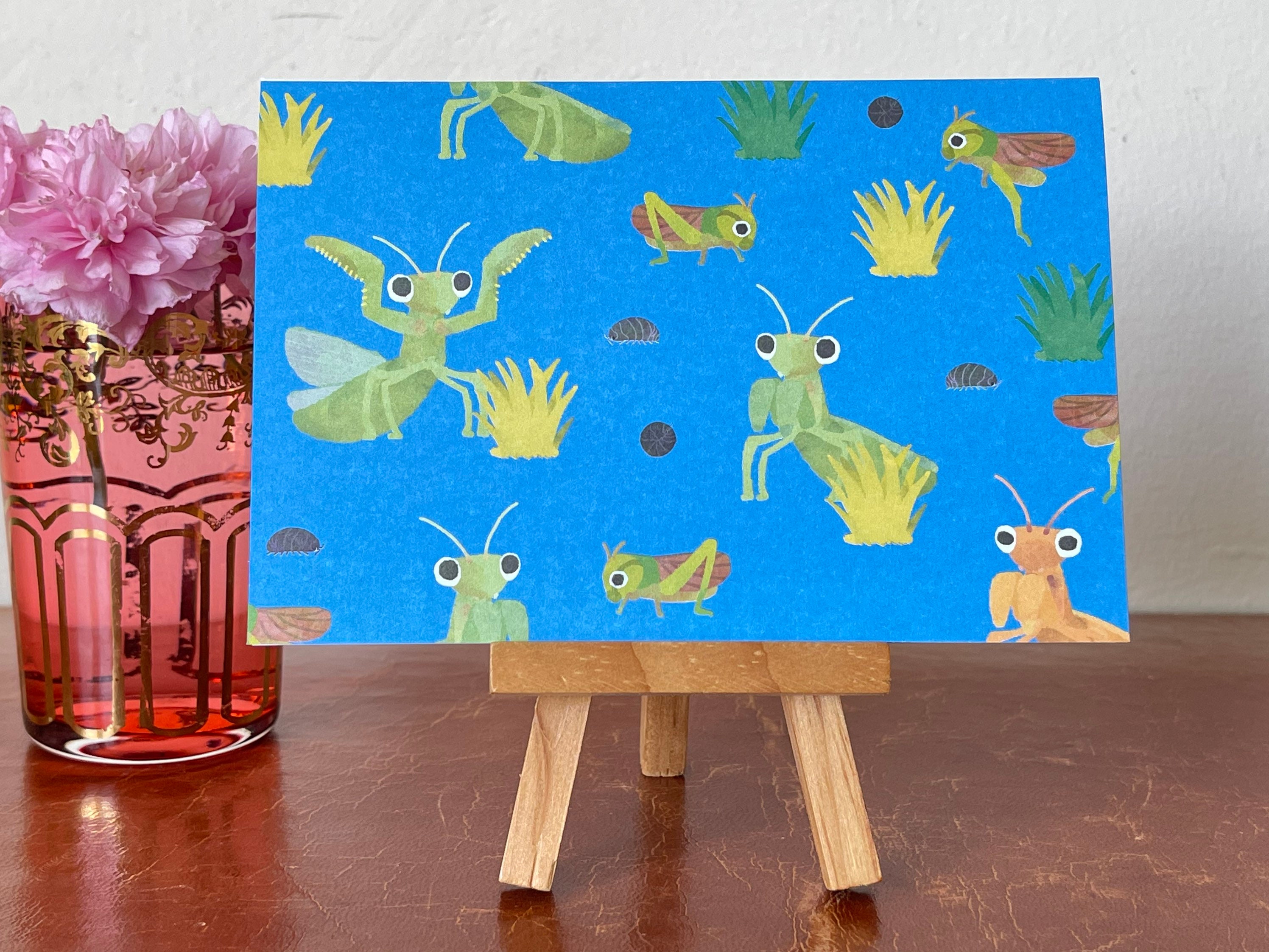 Japanese Origami Paper Greeting Cards Insect Bug Illustrations Set of 4 ...