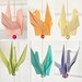 Rainbow Origami Crane Hanging Mobile Set of 6 Hand Folded Pastel ...