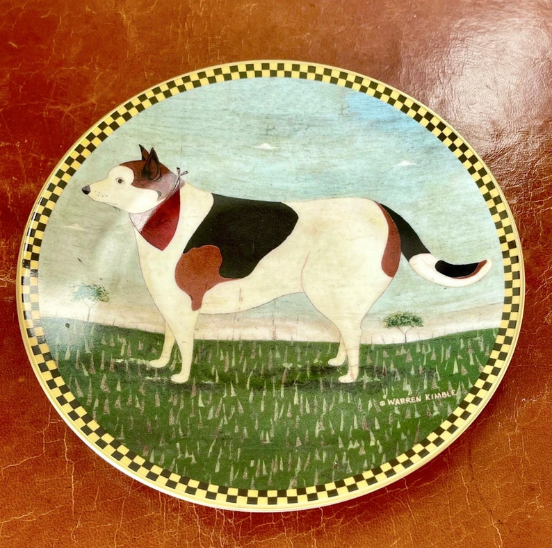 Vintage Lenox Barnyard Dog Plate 1994 Warren Kimble Folk Art Dog Plate ...