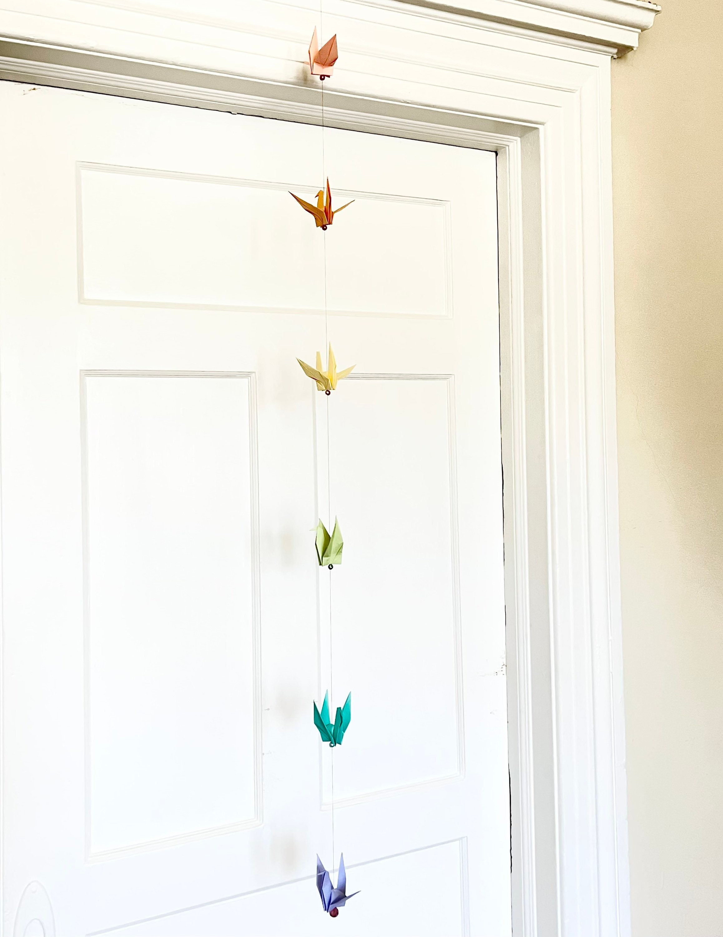 Rainbow Origami Crane Hanging Mobile Set of 6 Hand Folded Pastel ...