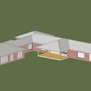 L Shaped Home Courtyard Home Villa Resort Style House | Etsy