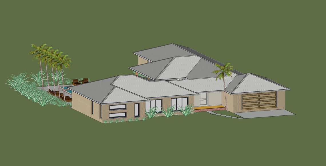 L Shaped Resort Style Home - Etsy