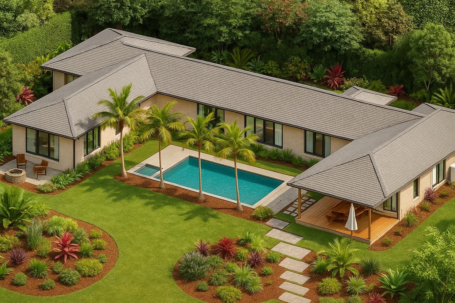 Courtyard Home, U Shape Home - Etsy