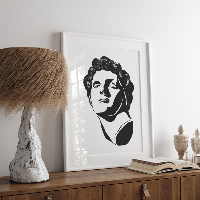Apollo Statue - Instant Download Printable Wall Art - Black White ...
