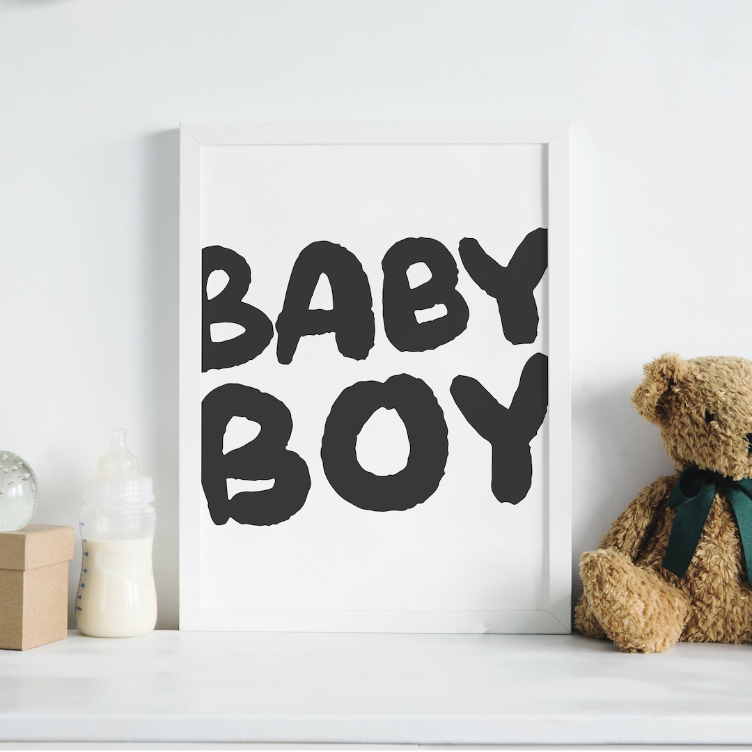 Baby Boy - Instant Download Printable Wall Art - Black and White ...