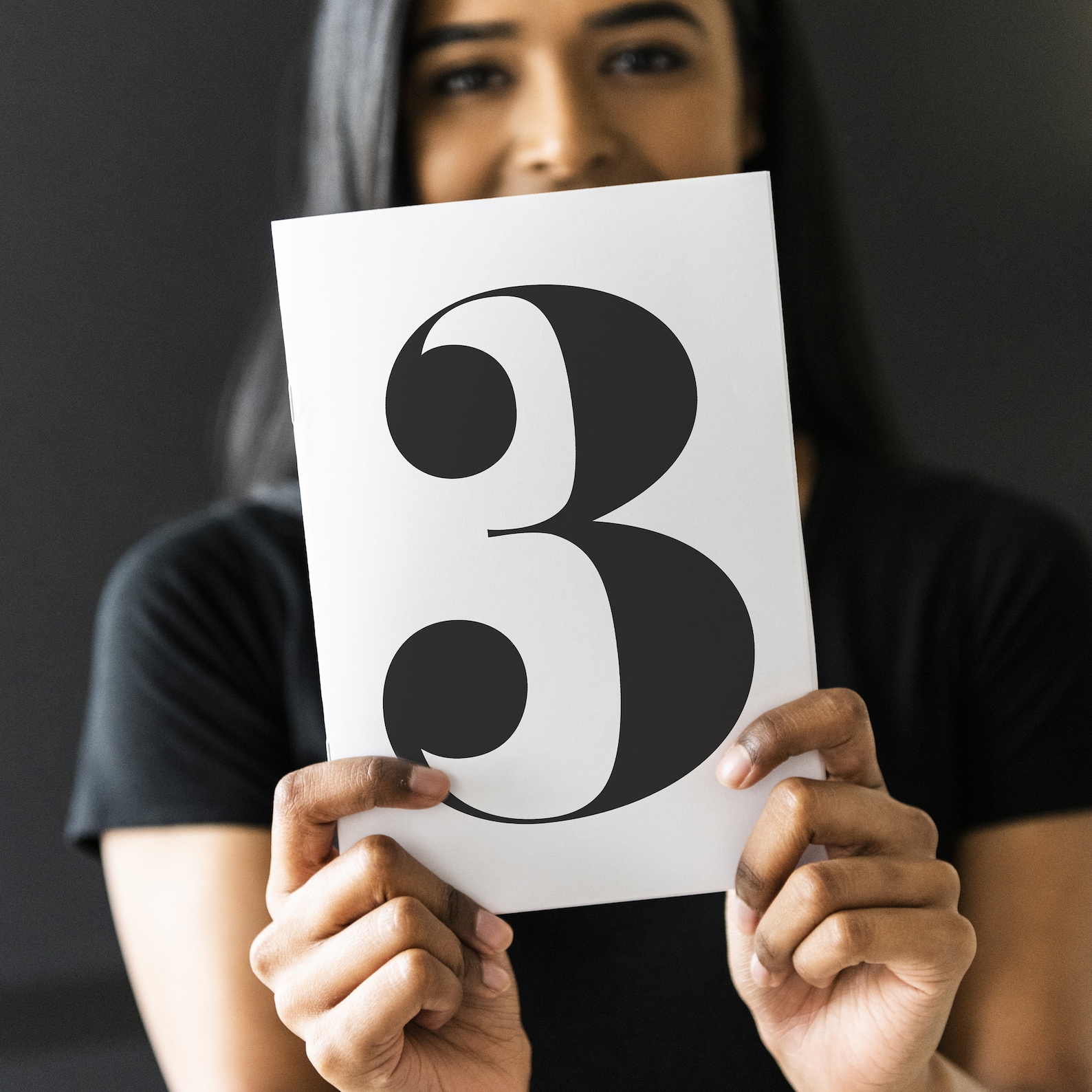 Big Number 3 Instant Download Printable Wall Art Black - Etsy