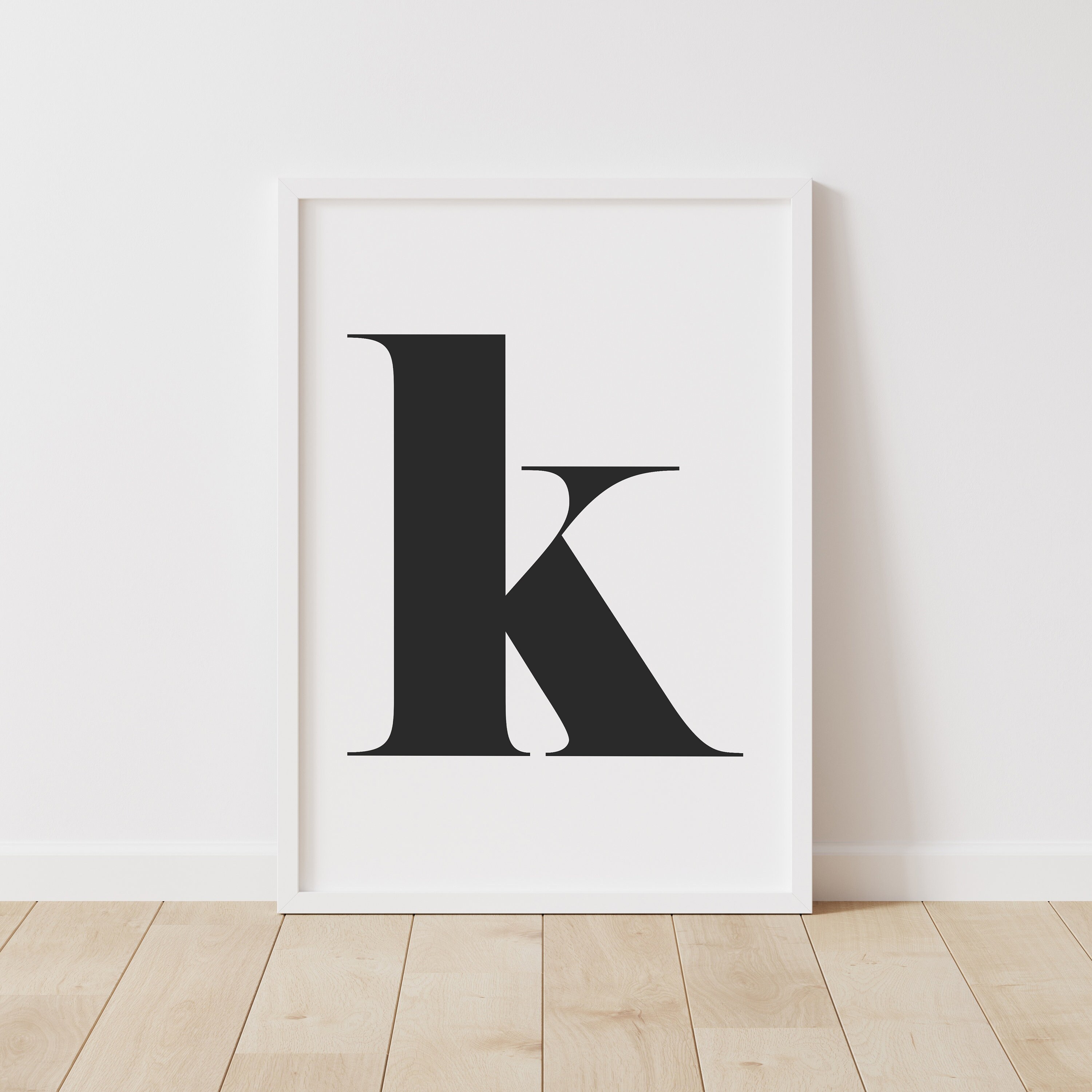Big Initial Letter K - Instant Download Printable Wall Art - Black ...