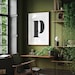 Big Initial Letter P - Instant Download Printable Wall Art - Black ...